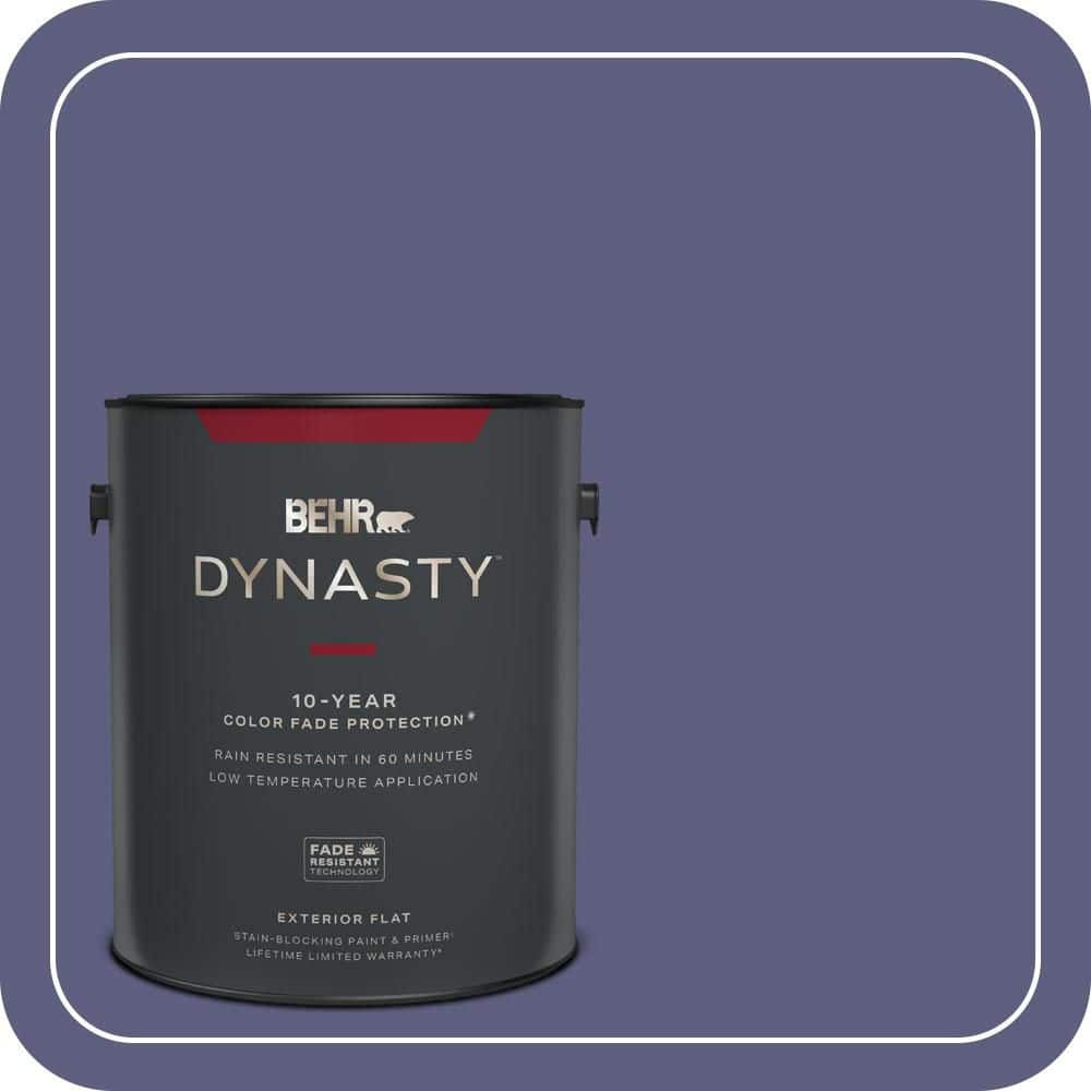 BEHR DYNASTY 1 gal. #M550-7 Strong Iris Flat Exterior Stain-Blocking ...