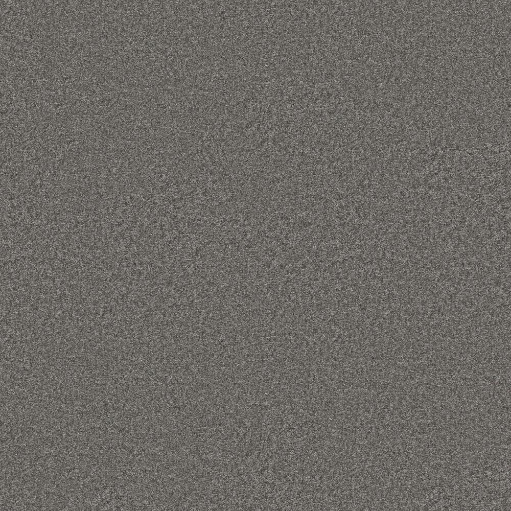 Lifeproof Rosemary III - Trout-Gray 12 ft. 66 oz. High Performance Polyester Texture Carpet ...