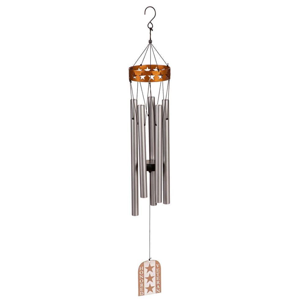 Evergreen 30 in. H Avria Hand Tuned Wind Chime, Silver 2WC2315 - The ...