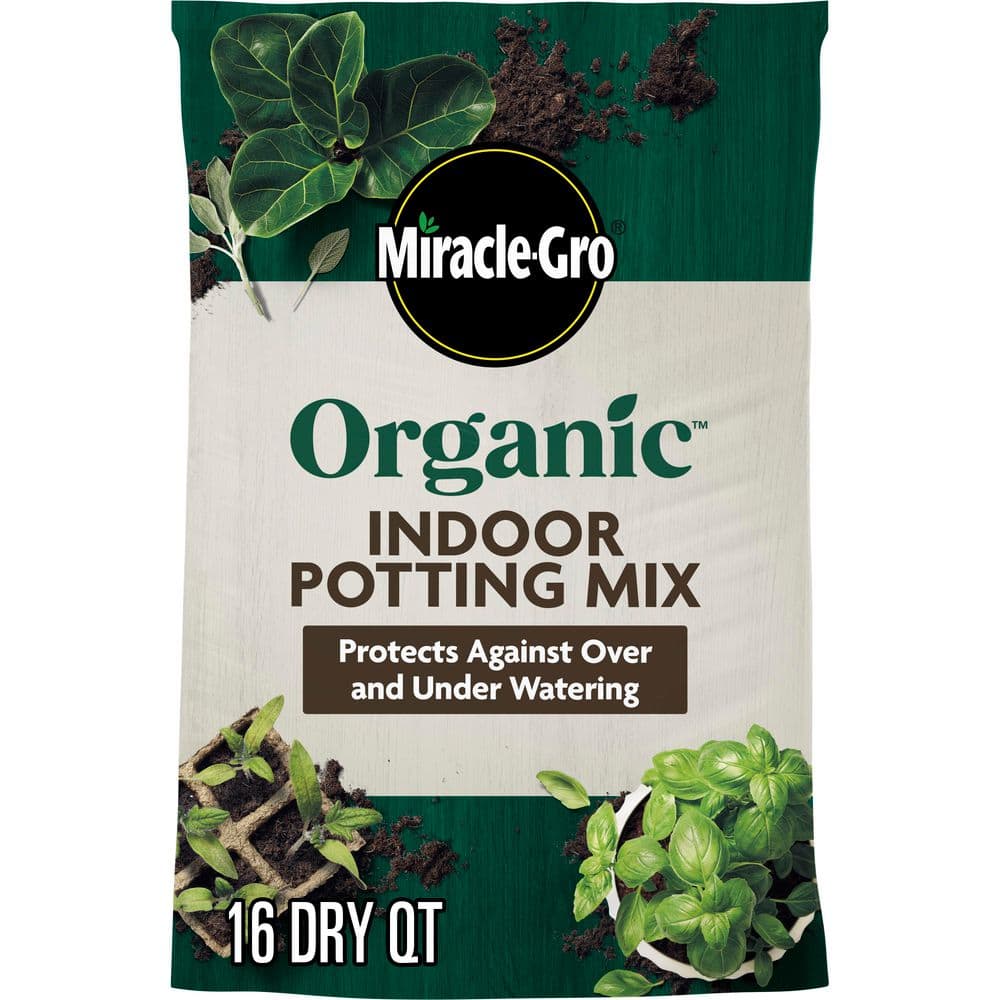 Miracle-Gro Organic Indoor Potting Mix 16 qt. Soil Protects Against ...