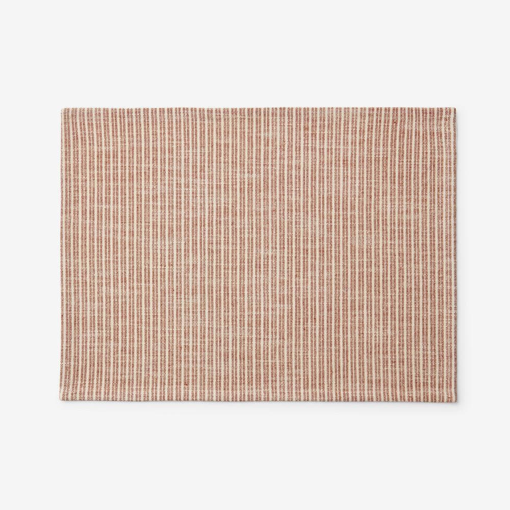 The Company Store Textured Stripe Yard-Dyed 20 in. x 14 in. Clay Cotton ...