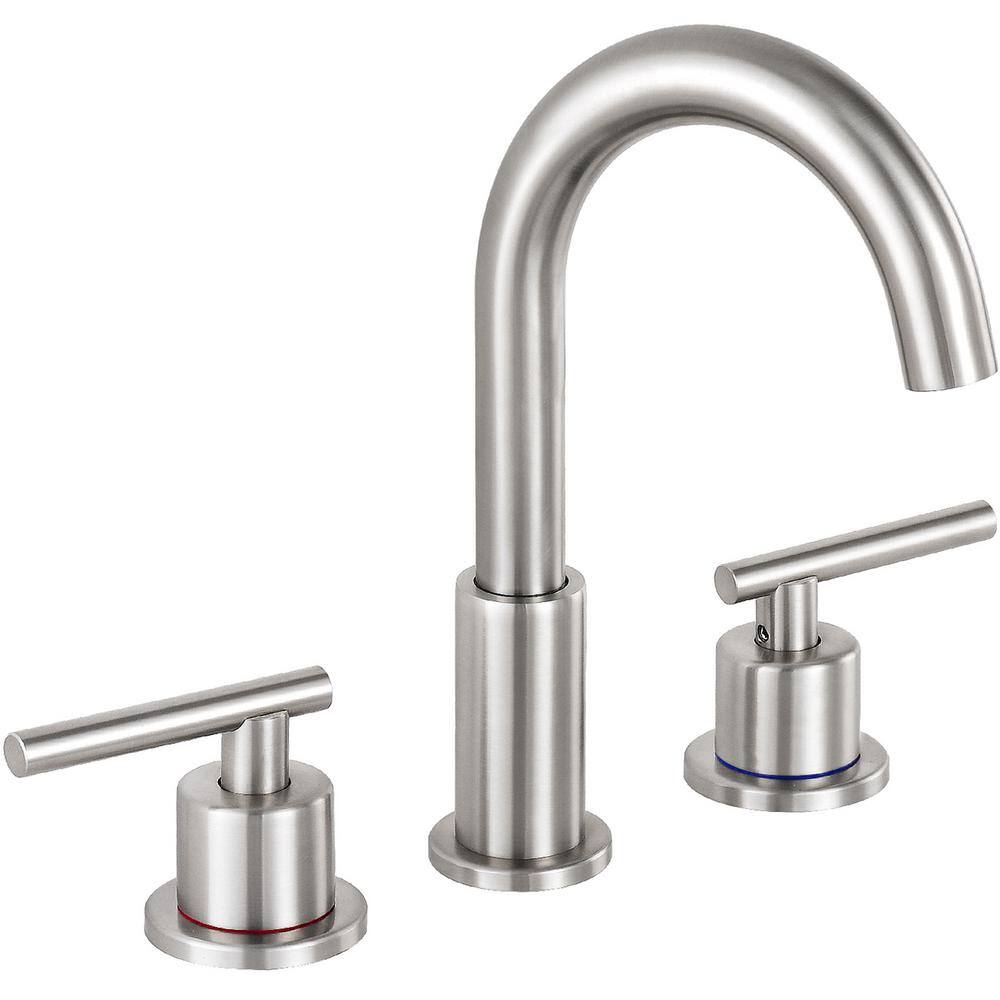 AKLFGN 8 in. Widespread 2-Handle High Arc Bathroom Faucet and 360 ...