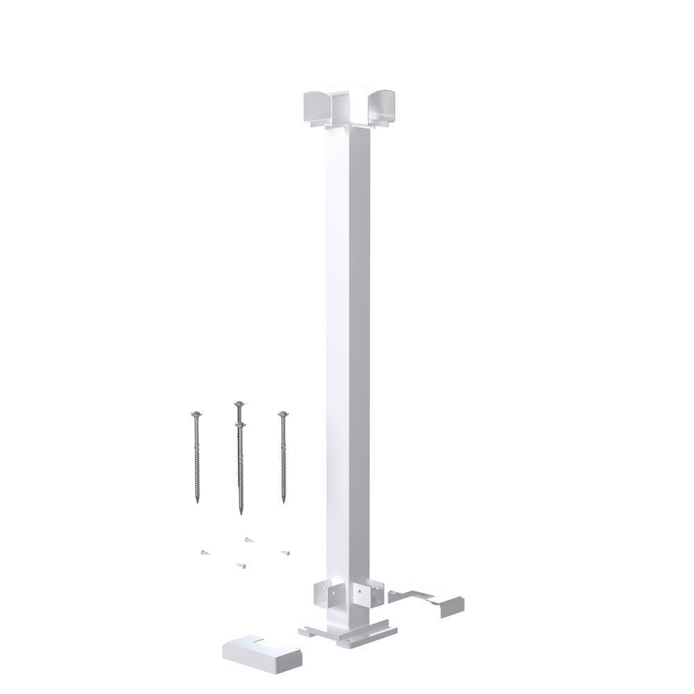 PEAK Aluminum Railing 36 in. H x 4-11/16 in. W White Aluminum Deck ...