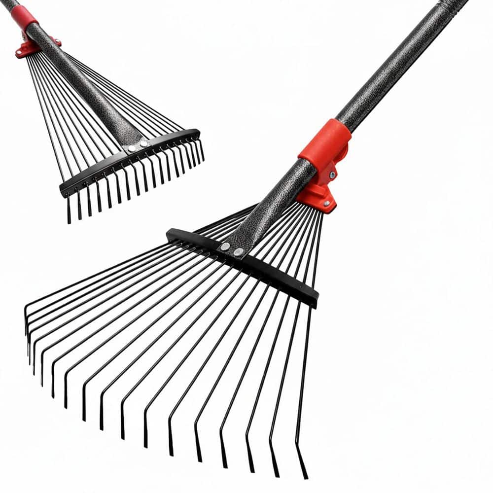Misopily 70 in. Adjustable Steel Handle Rake with Expandable Metal ...