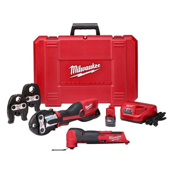 Milwaukee M12 12-Volt Lithium-Ion Force Logic Cordless Press Tool Kit ...