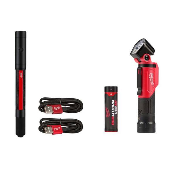Milwaukee 250 Lumens Internal Rechargeable Penlight with Laser and 500 ...
