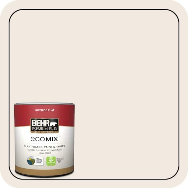 BEHR PREMIUM PLUS 1 qt. #ECC-57-2 Shady White Flat EcoMix Plant-Based ...