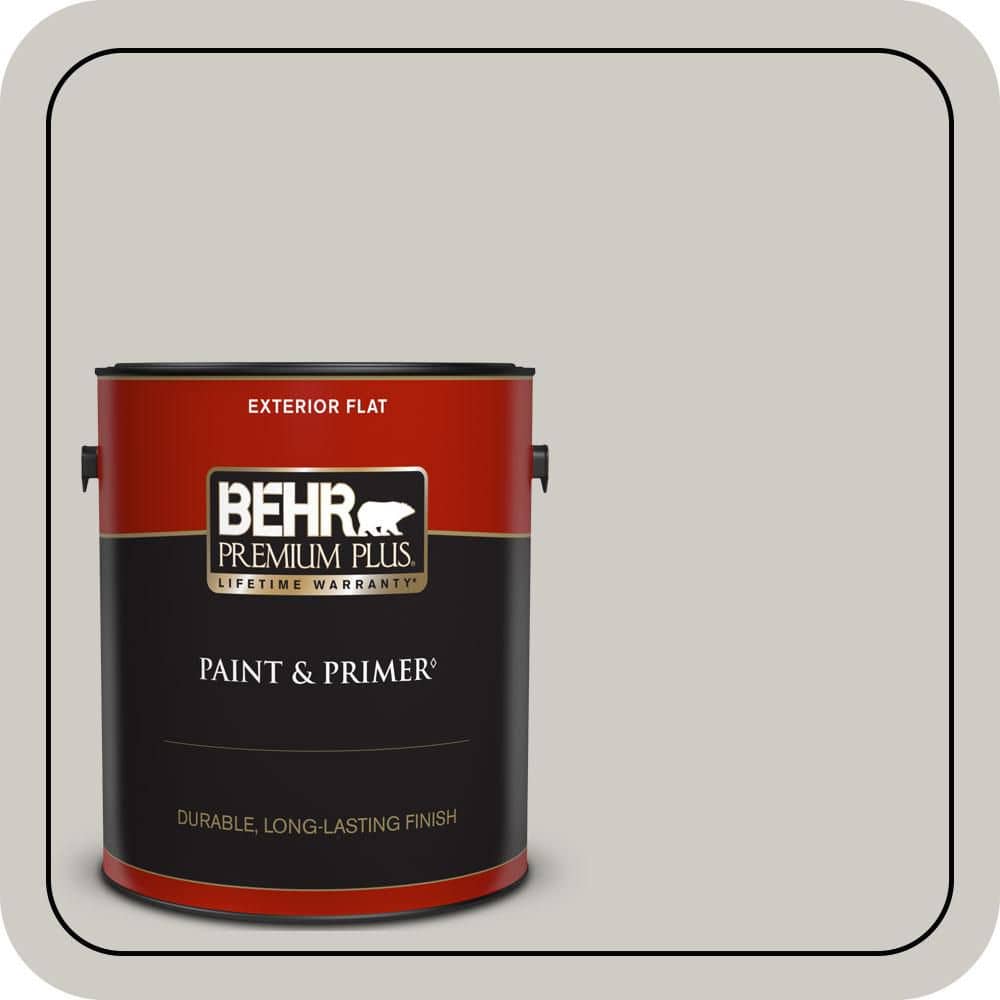 BEHR PREMIUM PLUS 1 gal. #PPU26-10 Chic Gray Flat Exterior Paint ...