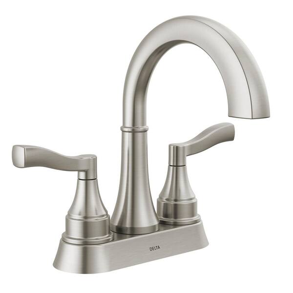 Delta Faryn 4 in. Centerset Double-Handle Bathroom Faucet in Stainless Steel 25822LF-SS - The ...