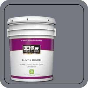BEHR PREMIUM PLUS 8 oz. #N510-5 Liquid Mercury color Satin Enamel ...