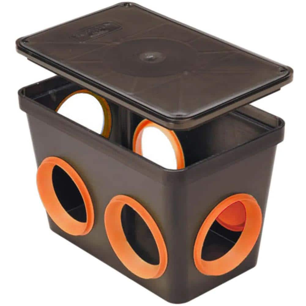 VPC 6-Hole Septic System Distribution Box Kit with Lid and Seals 89 ...
