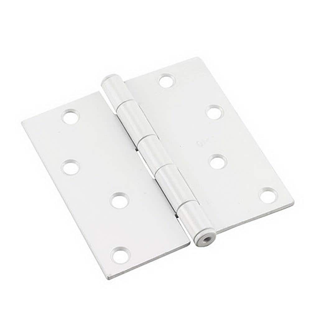 Onward 4 in. x 4 in. White Full Mortise Butt Hinge with Removable Pin ...
