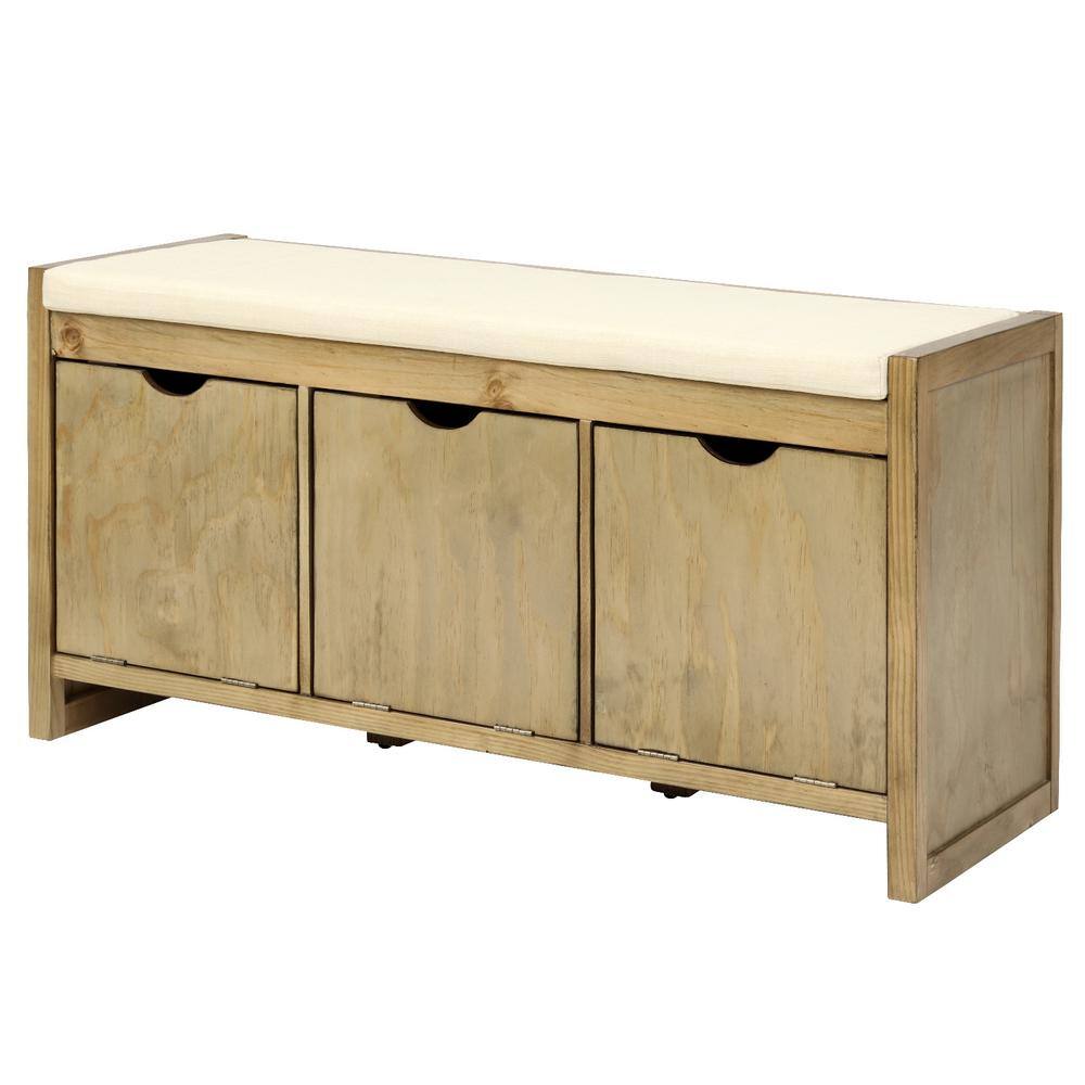 Aoibox 19.8 in. x 14 in. x 39 in. Gray Storage Bench with Removale ...