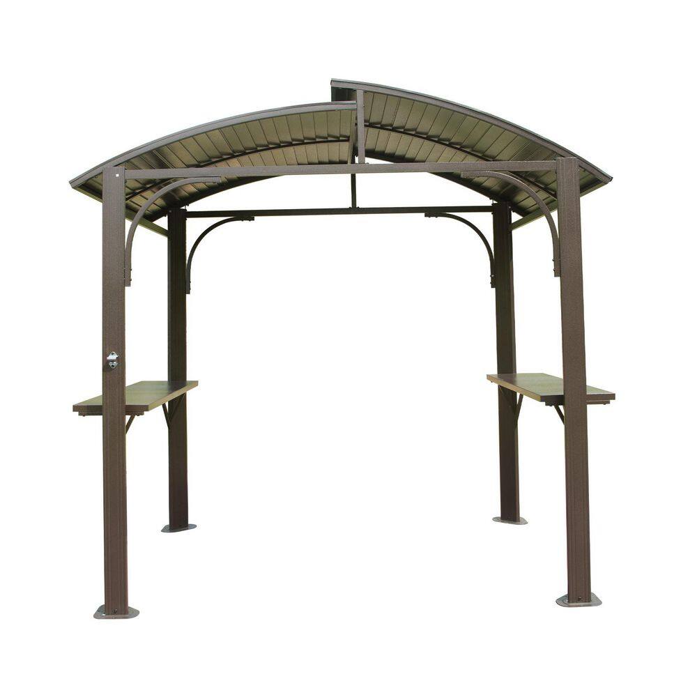 ToolCat 8 ft. x 5.1 ft. Arc Roof,Grill Canopy for Outdoor Grill Double ...