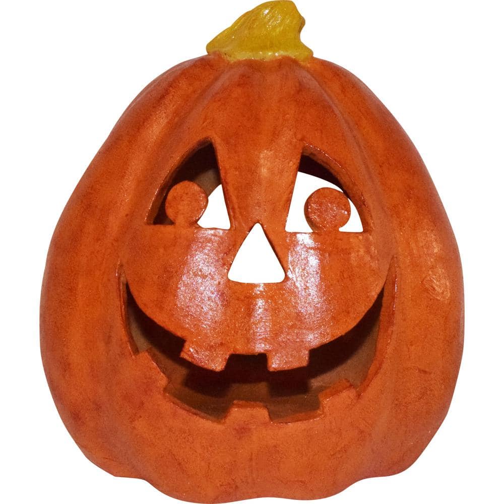 Merrily 12.5 in. Dia Halloween Tabletop Jack-O-Lantern, Orange PT1810L ...