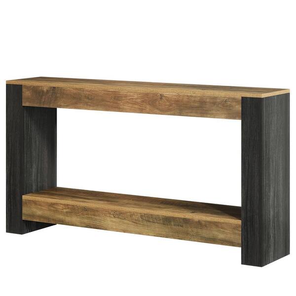 TRIBESIGNS WAY TO ORIGIN Benjamin 63 in. Brown and Black Rectangle Wood ...