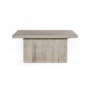 J&E Home 38.18 in. Brown Specialty Wood Top 3-Dimensional Embossed ...