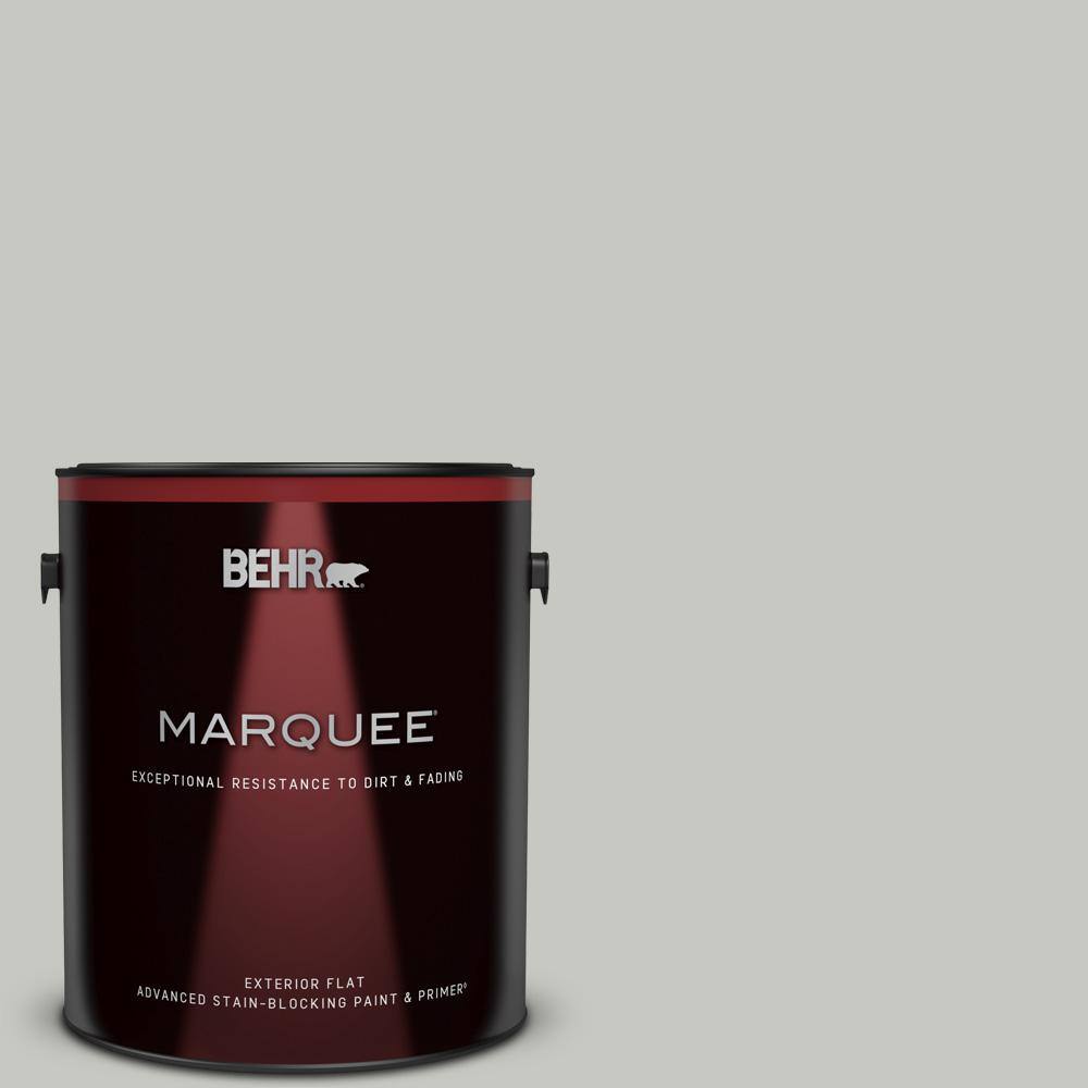 BEHR MARQUEE 1 gal. #MQ2-59 Silver City Flat Exterior Paint & Primer ...
