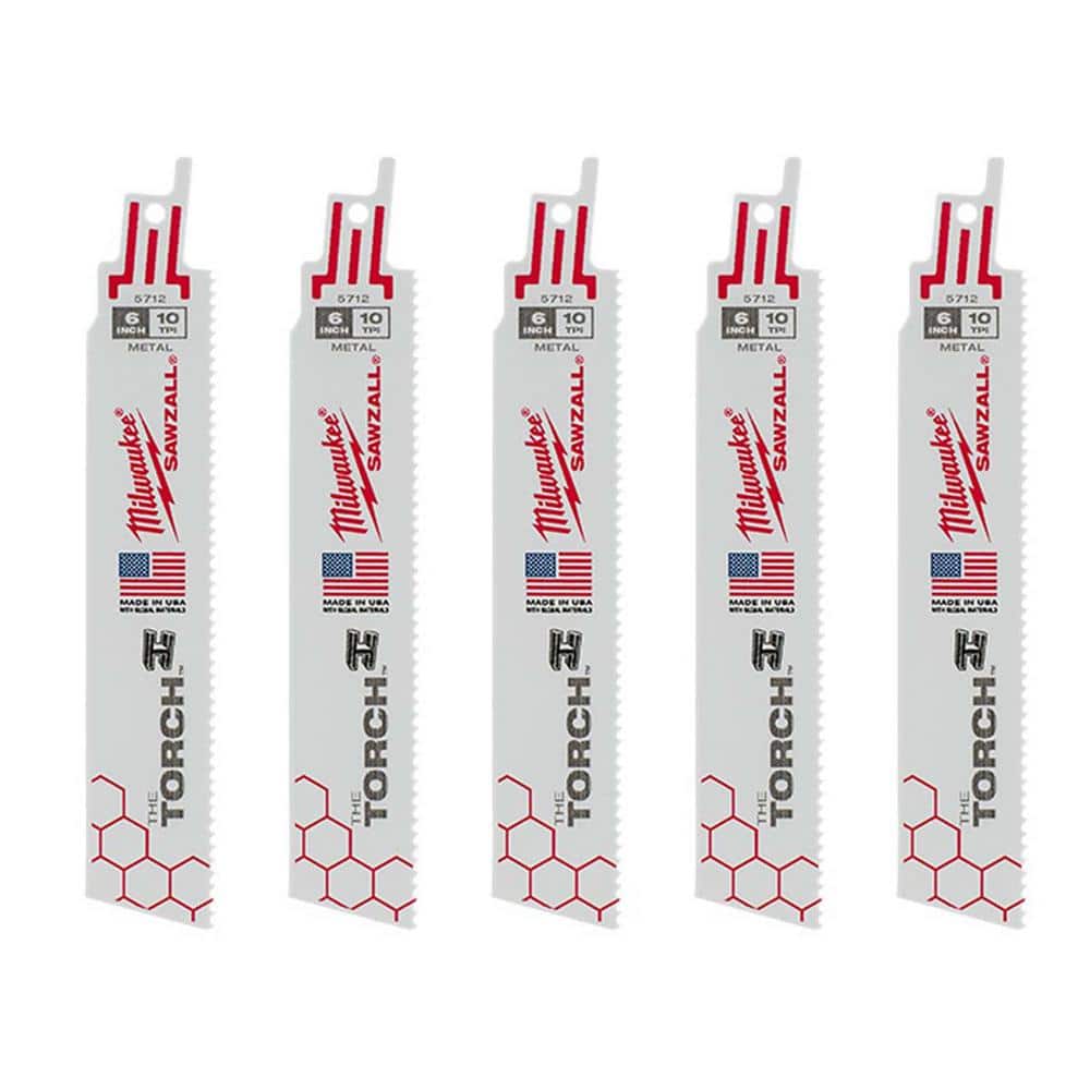Milwaukee 6 in. 10 TPI TORCH Thick Metal Cutting SAWZALL Reciprocating ...