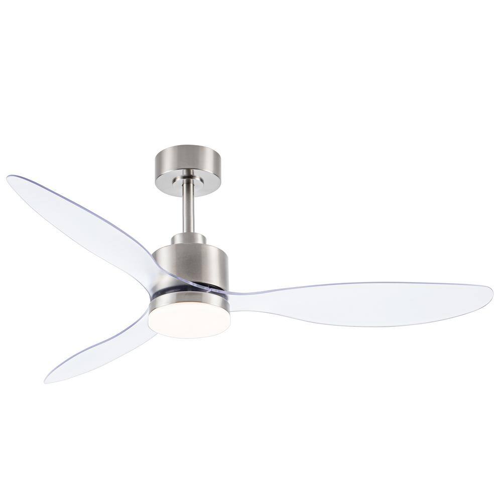 Breezary Sawyer 52 in. Integrated LED Indoor Frosted-Blade Brushed ...