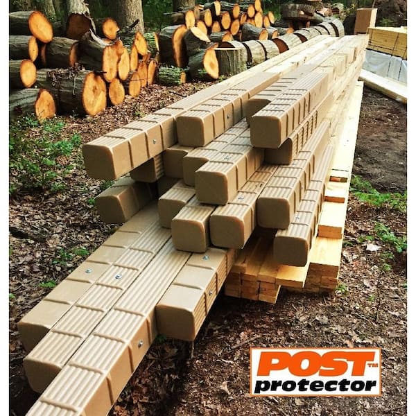 Post Protector 8 in. x 8 in. x 60 in. In-Ground Fence Post Decay ...