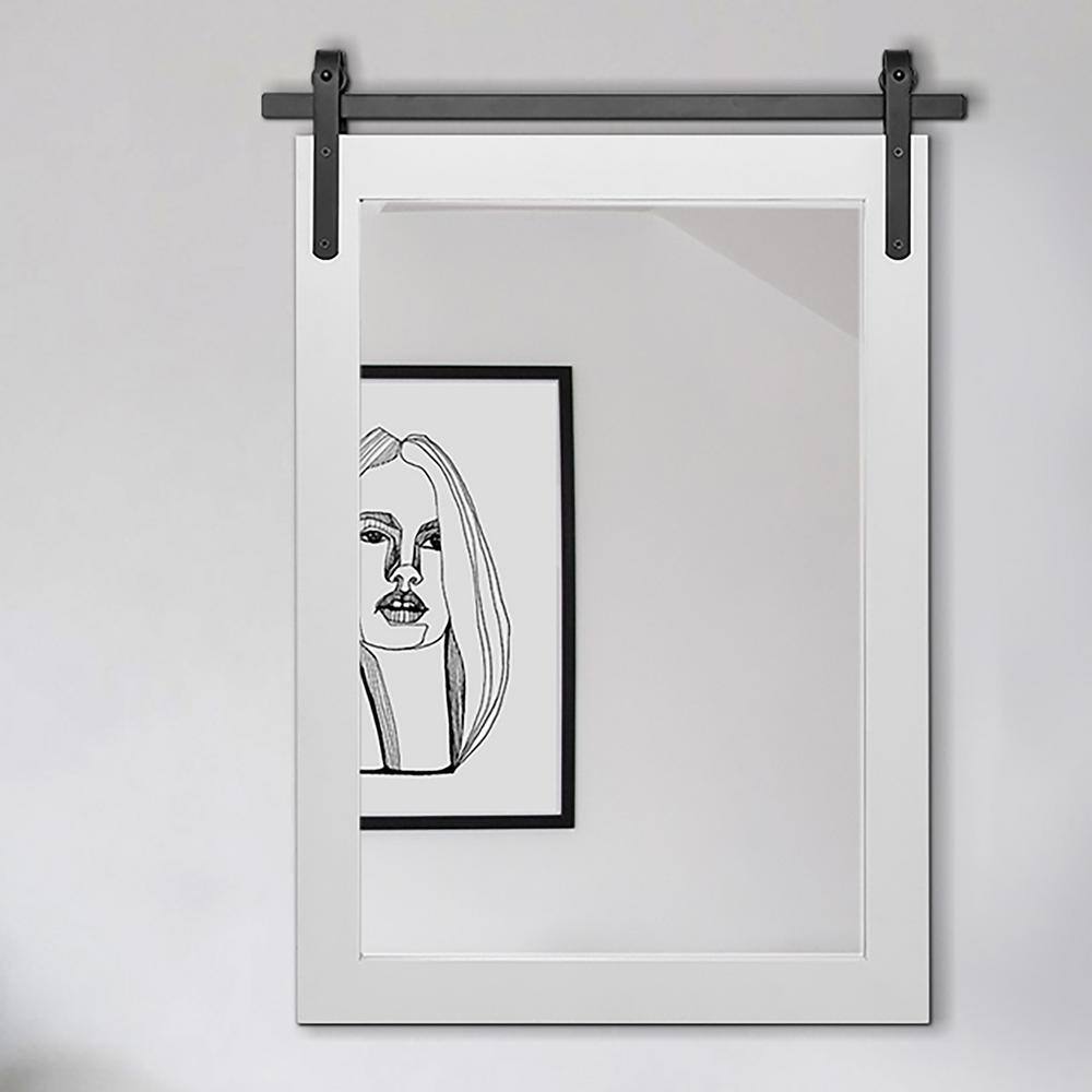 PAIHOME 24 in. W x 36 in. H Large Square Mirrors Wood Framed Mirrors ...