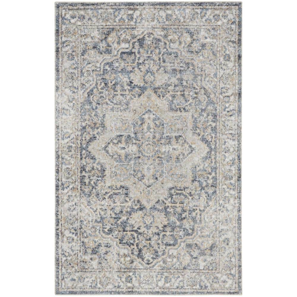 HomeRoots Gray 3 ft. x 5 ft. Oriental Area Rug 2000521780 - The Home Depot