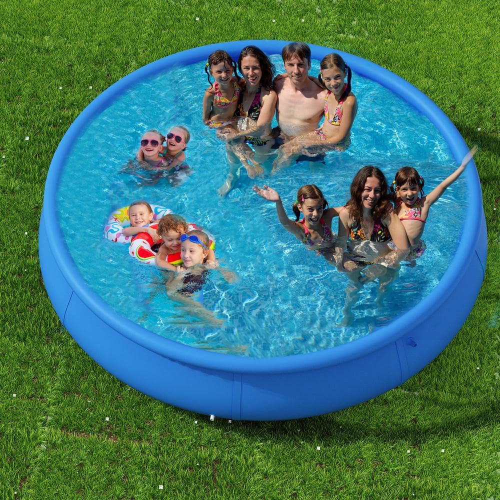 Kingdely 15 ft. Round 36 in. D Above Ground Inflatable Pool Family ...