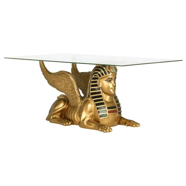 Design Toscano Golden Egyptian Sphinx 18.5 in. Multi-Colored Rectangle ...