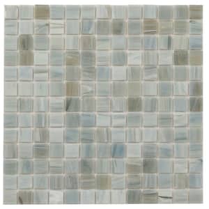 Apollo Tile Celestial Glossy Ash Gray 12 in. x 12 in. Glass Mosaic Wall ...