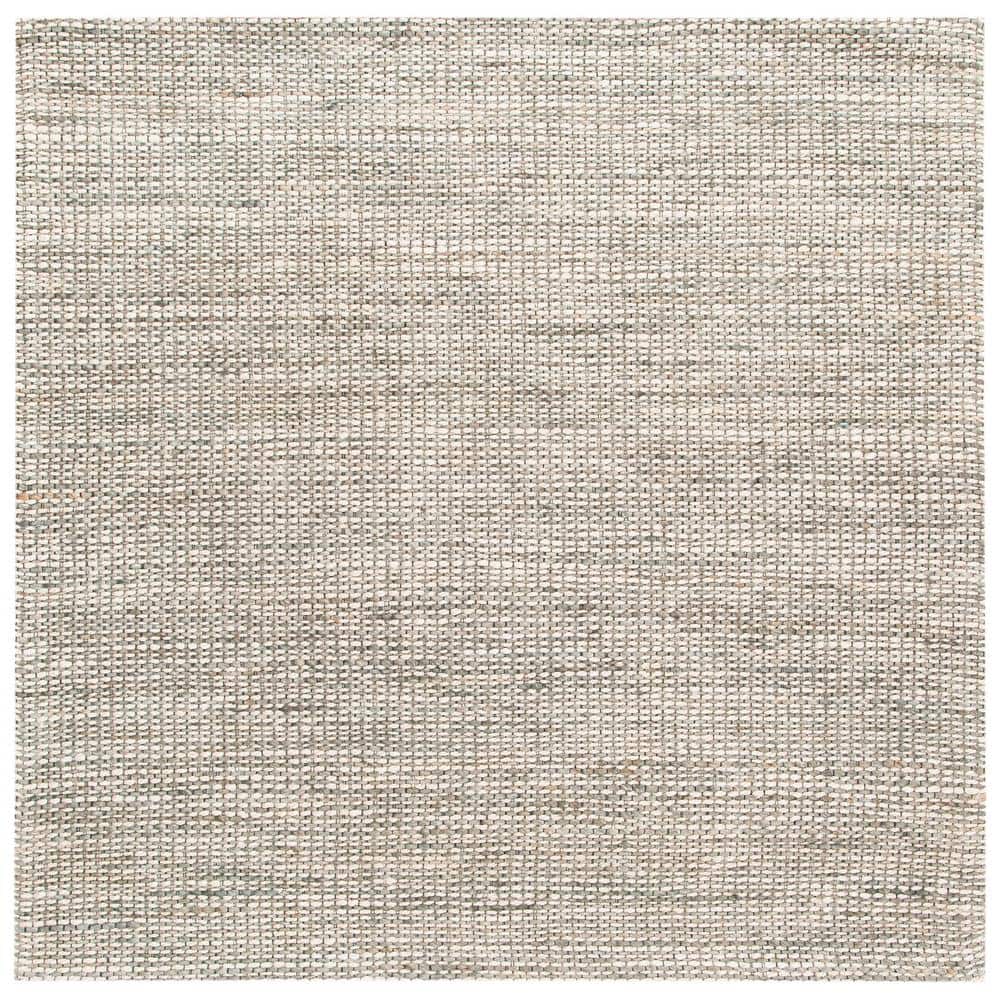 SAFAVIEH Marbella Light Gray 8 ft. x 8 ft. Striped Solid Color Square ...