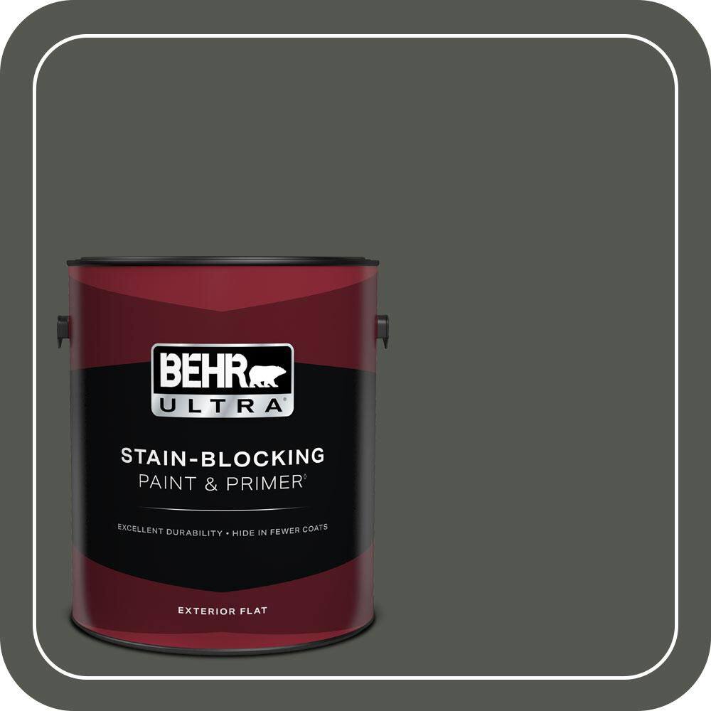 BEHR ULTRA 1 gal. #ECC-47-3 Twilight Forest Flat Exterior Paint ...