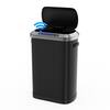 Huluwat 13.2 Gal. Black Smart Automatic Metal Household Trash Can, Lid ...