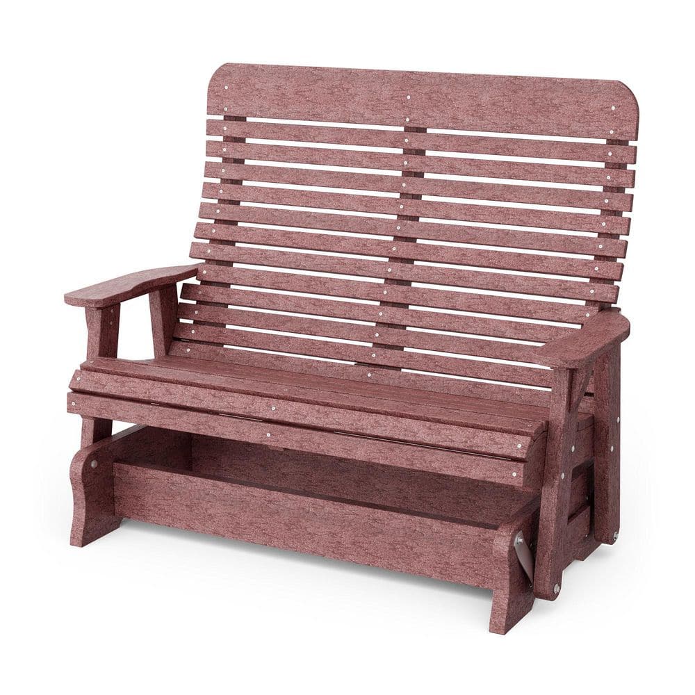Wildridge Signature 2-Person Cherrywood Plastic Outdoor Double Glider ...