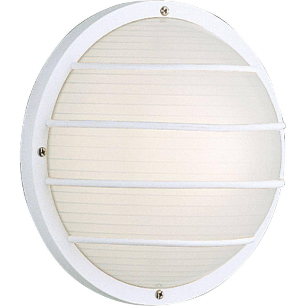 Progress Lighting Bulkheads Collection 1-Light White Ribbed ...