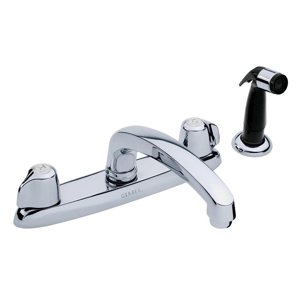 Gerber Classics 2-Handle Deck Mount Standard Kitchen Faucet with Side ...