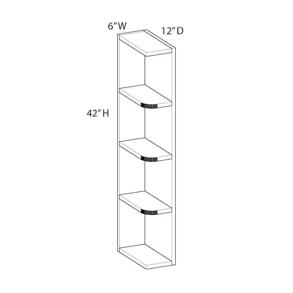 Cumberland Recessed 6 in. W x 42 in. H x 12 in. D in Painted Stratus ...