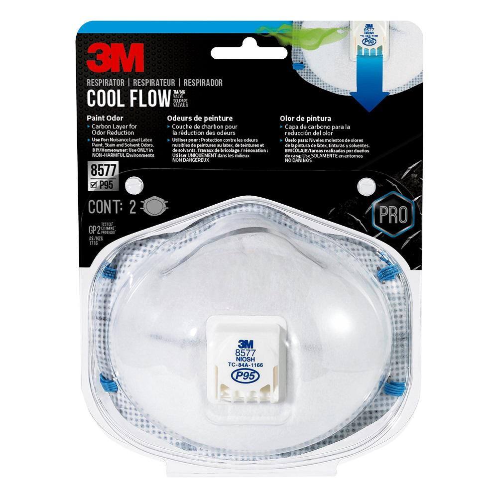 3M 8577 P95 Paint Odor Disposable Respirator Mask with Cool Flow Valve ...