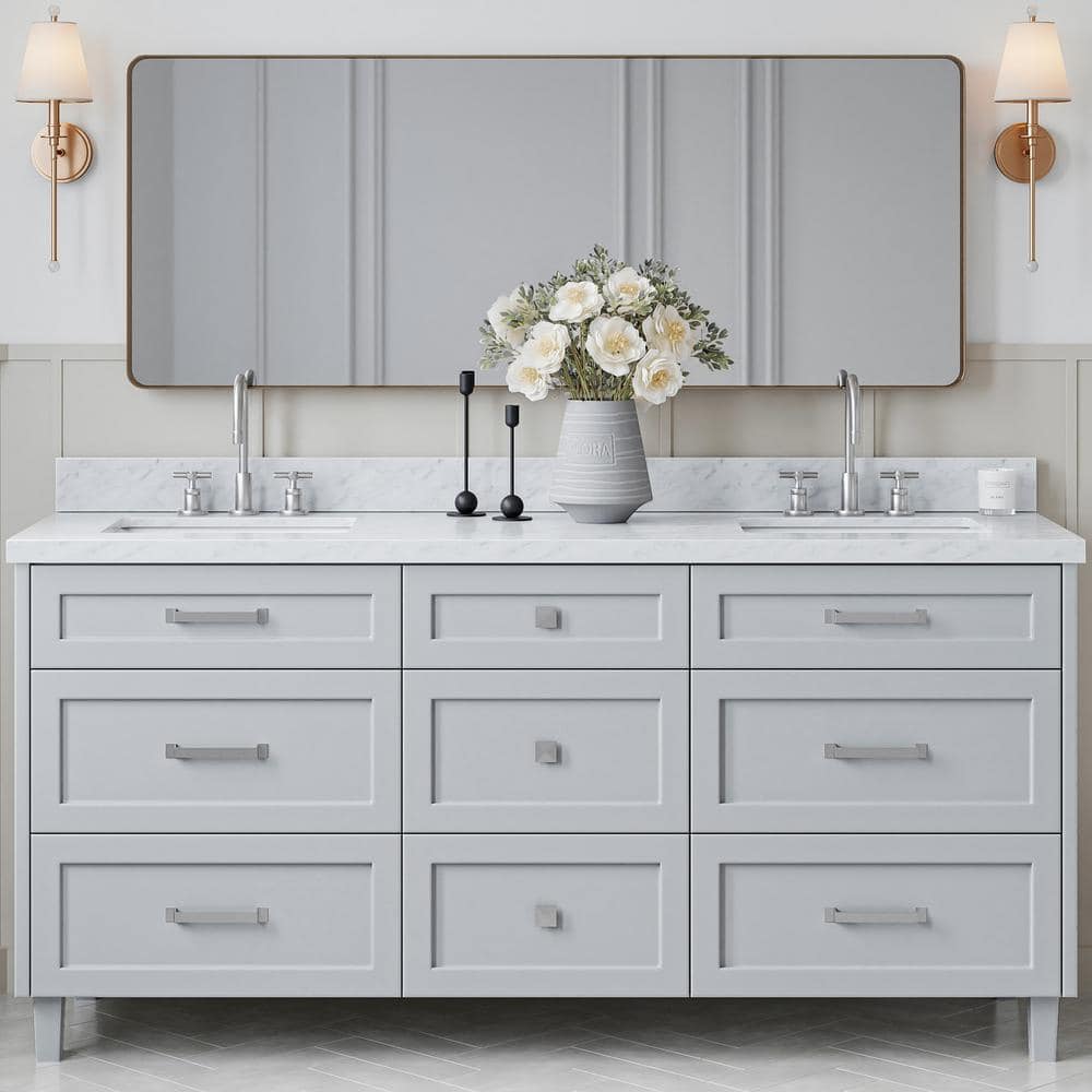 ARIEL Monroe 72 in. W x 22 in. D x 36 in. H Freestanding Bath Vanity in ...