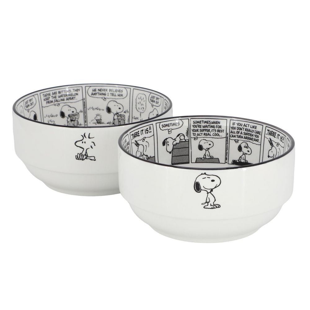 Gibson Peanuts Sunday Strips 2 Piece 6 in. Round Fine Ceramic Bowl ...