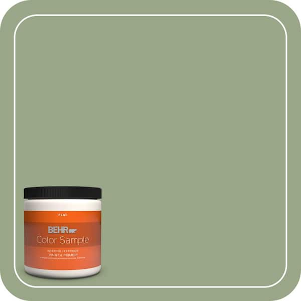 BEHR PREMIUM PLUS 8 oz. #MQ6-51 Fern Leaf Flat Interior/Exterior Paint ...