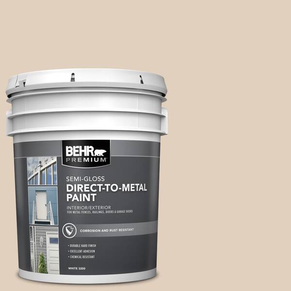 BEHR PREMIUM 5 gal. #N240-2 Adobe Sand Semi-Gloss Direct to Metal ...