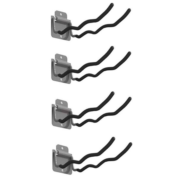 4 Packs 16.9 in. Black Steel Heavy Duty Garage Storage Hooks Wall Rack ...