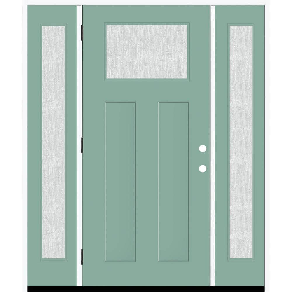 Steves & Sons Legacy 64 in. x 80 in. 1/4-Toplite Rain Glass RHOS Quarry ...