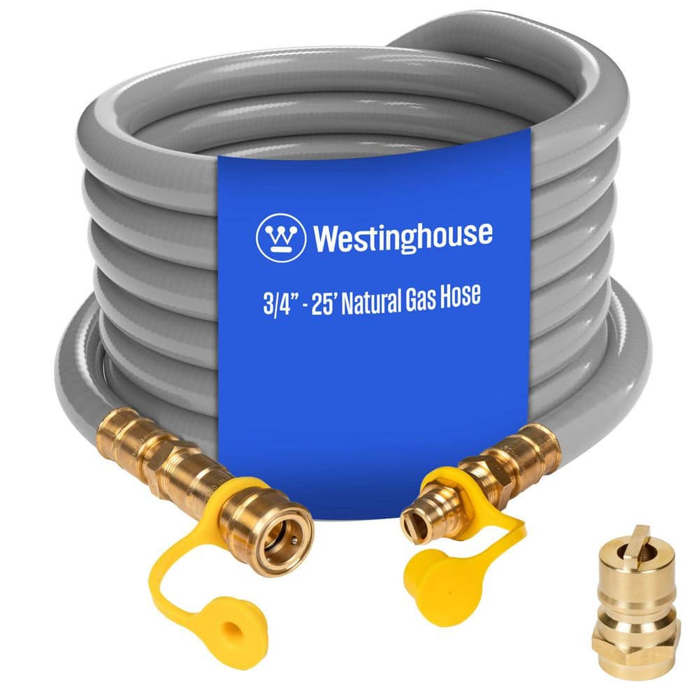 Westinghouse 25 ft. Natural Gas Hose with Adapter, 3/4 in. Dia., For ...