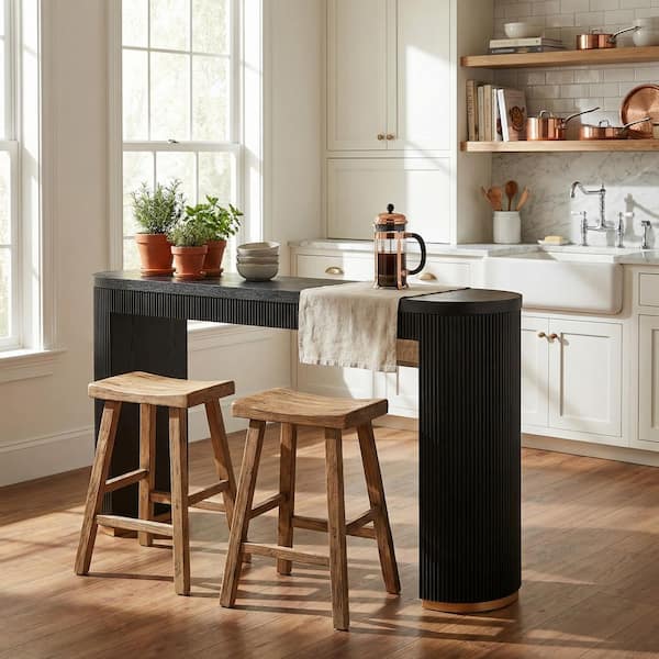 CHRISTOPHER KNIGHT HOME Andric 34.5 in. H Black Rectangular Counter ...