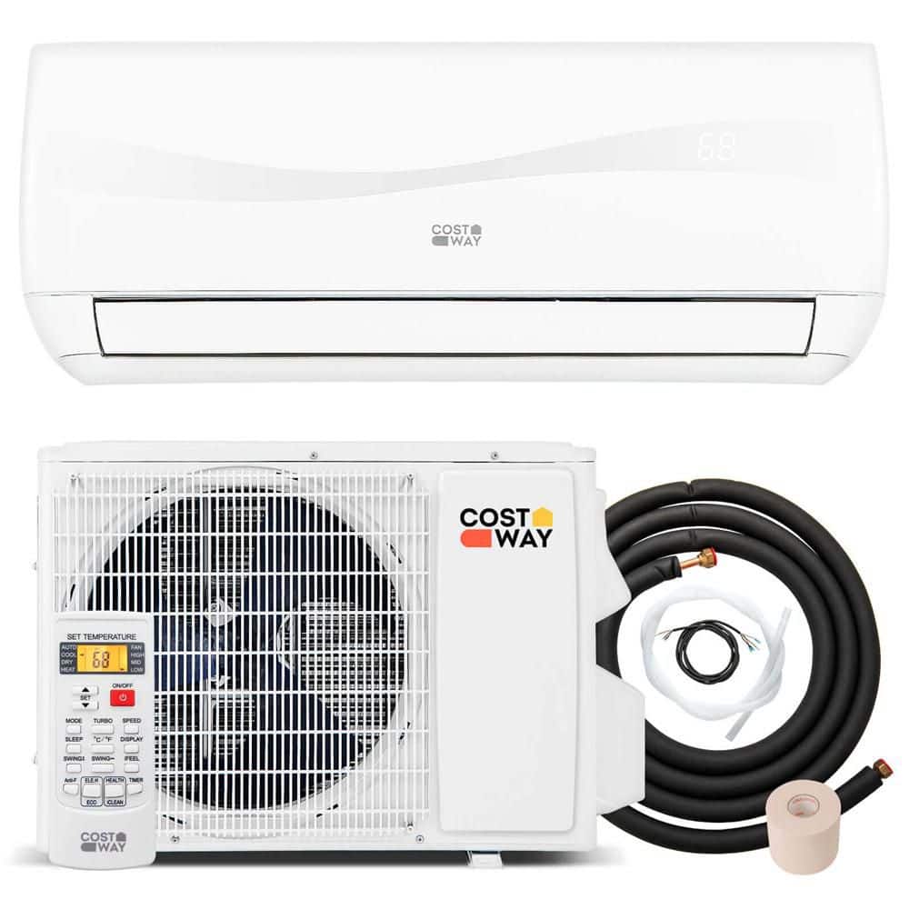 Costway 9000-BTU 19 SEER Ductless Mini Split Heat Pump with 13 ft ...