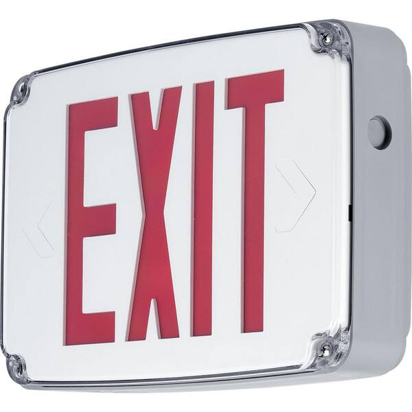 Progress Lighting 120-Volt White Integrated LED Exit Sign PEWLE-DR-30 ...