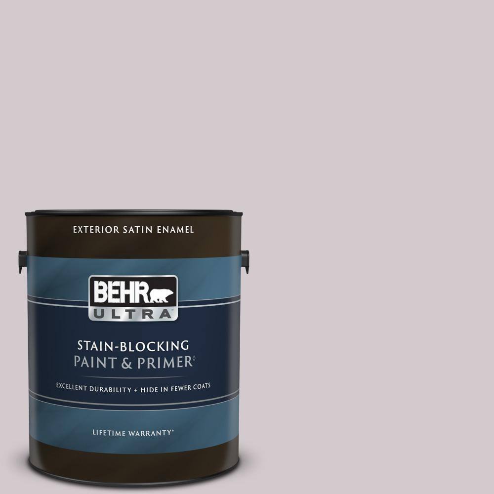 BEHR ULTRA 1 gal. #N110-1 Dusty Lilac Satin Enamel Exterior Paint ...