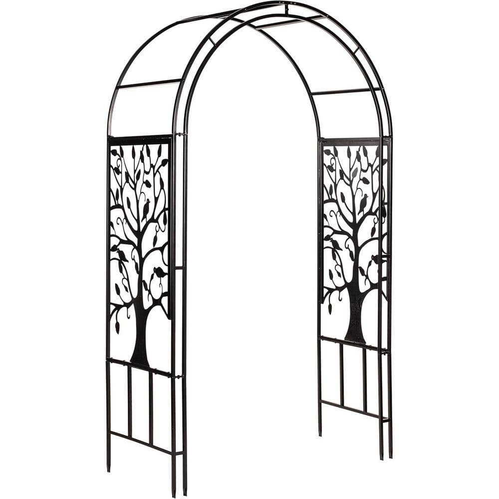 PALEO 84 in. x 53 in. Metal Arbor Garden outdoor Arbor MK-J3S6-B - The ...